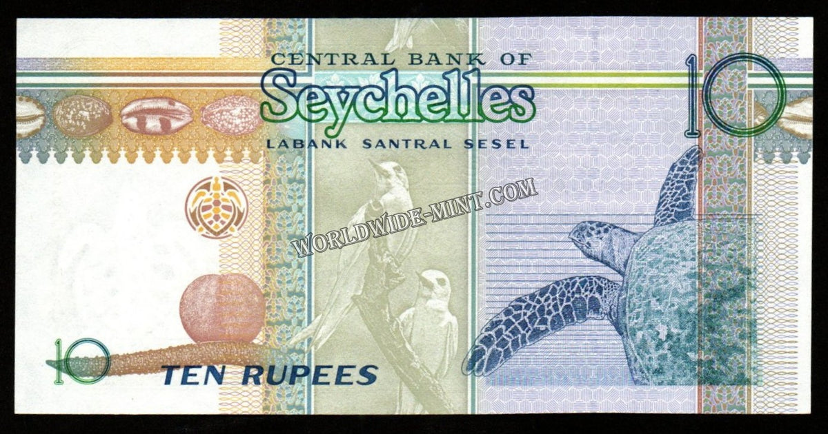 Seychelles 10 Rupees 1998 UNC Bank Note #CN1107 – Worldwidemint