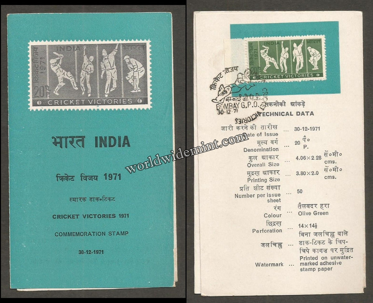 1971 Indian Cricket Victories Brochure – Worldwidemint