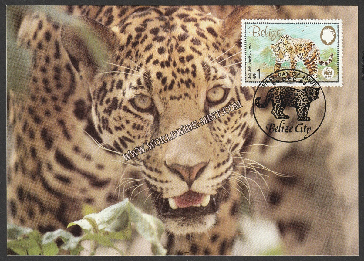 1983 Belize Jaguar Set of 4 WWF Official Maxim card #FE262 – Worldwidemint