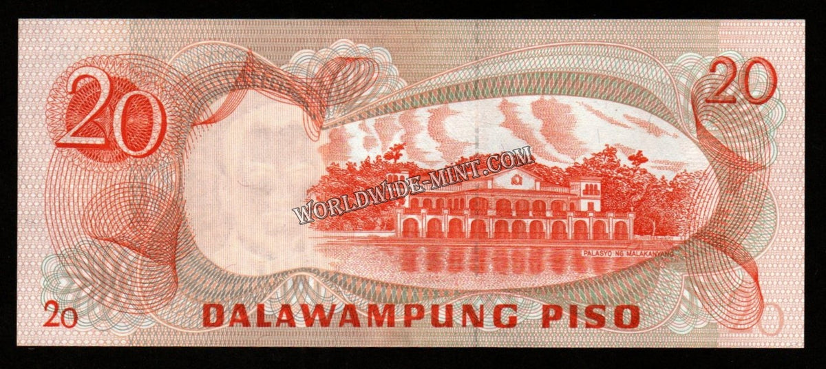 Philippines 20 Pesos 1978 P-162c UNC Banknote N#207725 – Worldwidemint