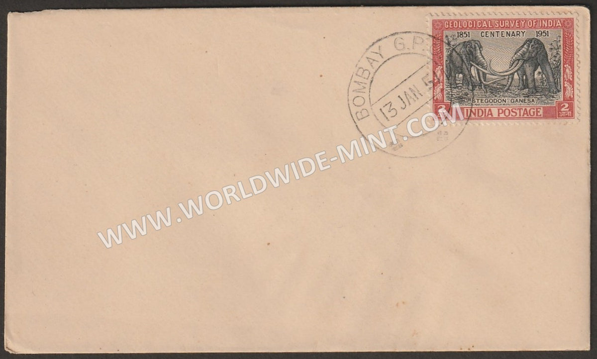 1951 INDIA Geological Survey of India First Day Cancellation on Plain ...