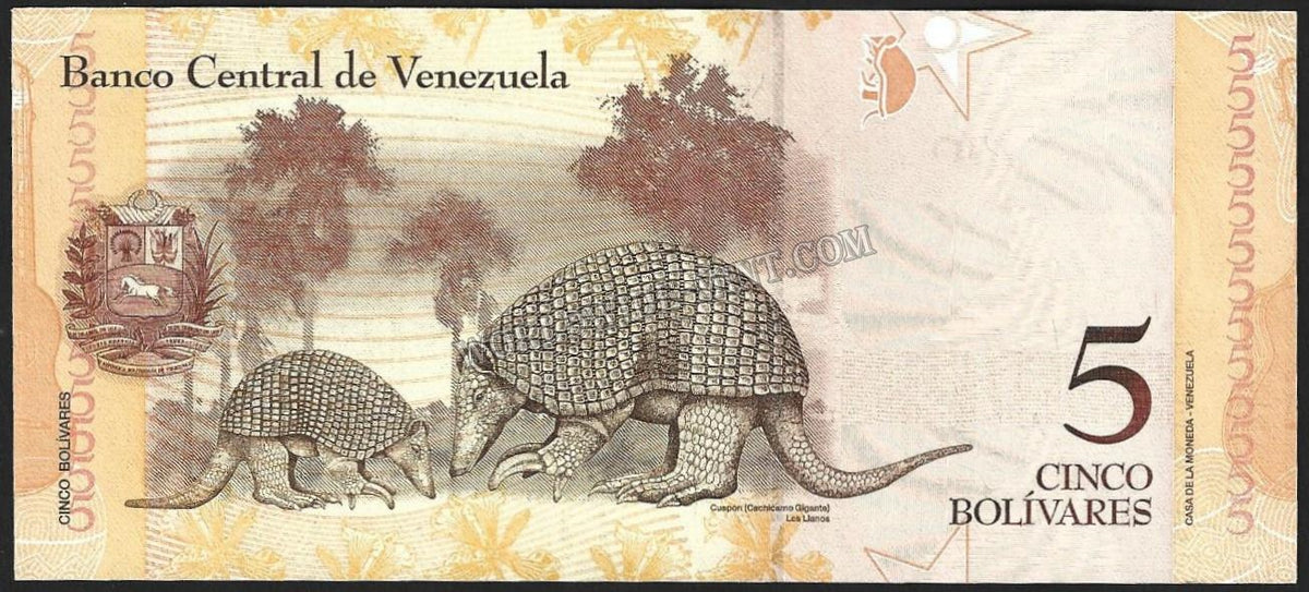 VENEZUELA 2011 5 BOLIVERS UNC Currency Note – Worldwidemint